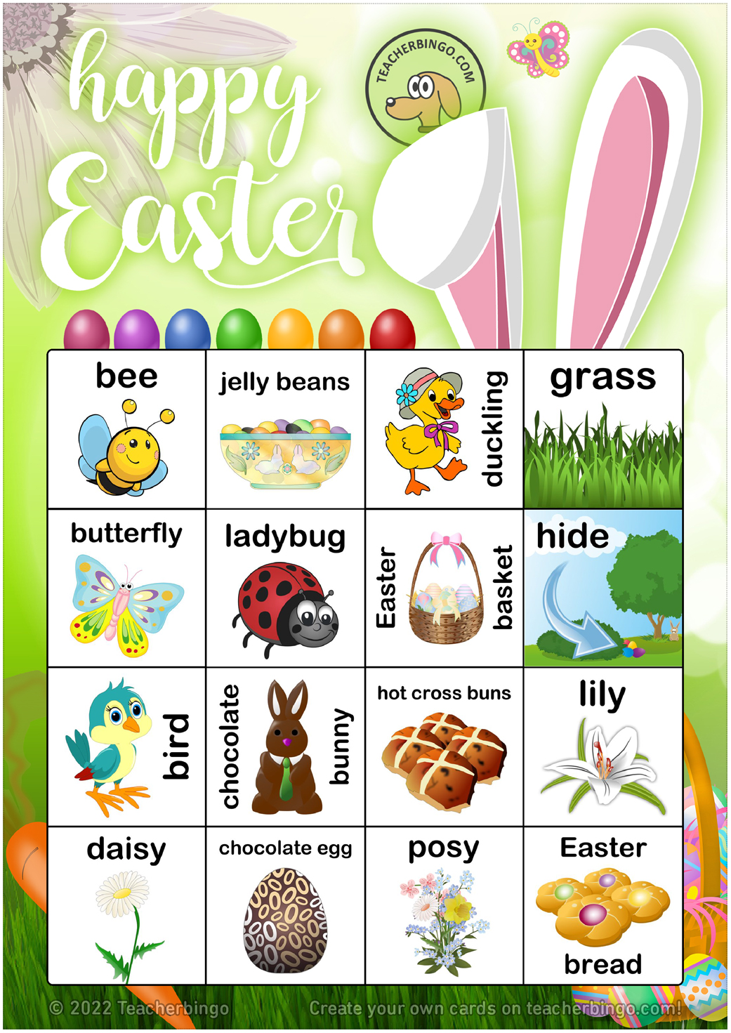 Easter Bingo Kids 4x4 (5 pages + call sheet) | Made By Teachers