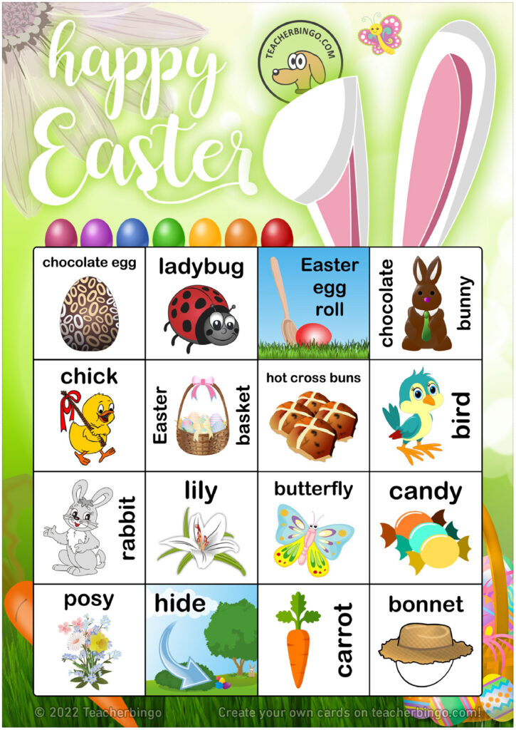 Easter Bingo Kids 4x4 (5 pages + call sheet) | Made By Teachers