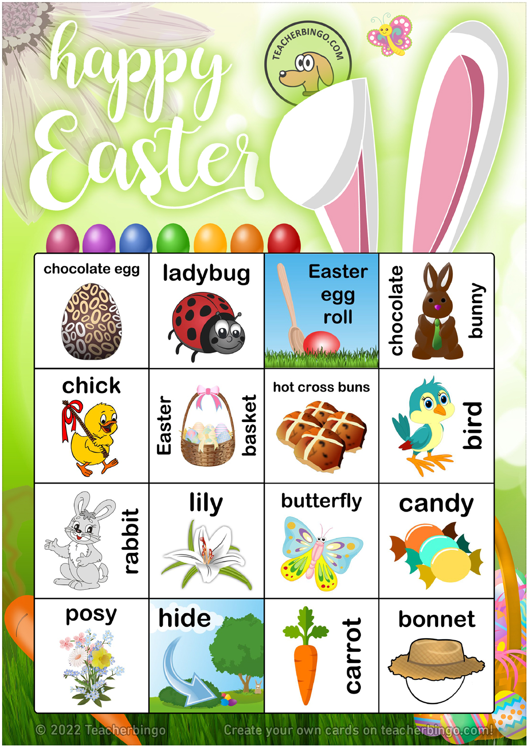 Easter Bingo Kids 4x4 (5 pages + call sheet) | Made By Teachers