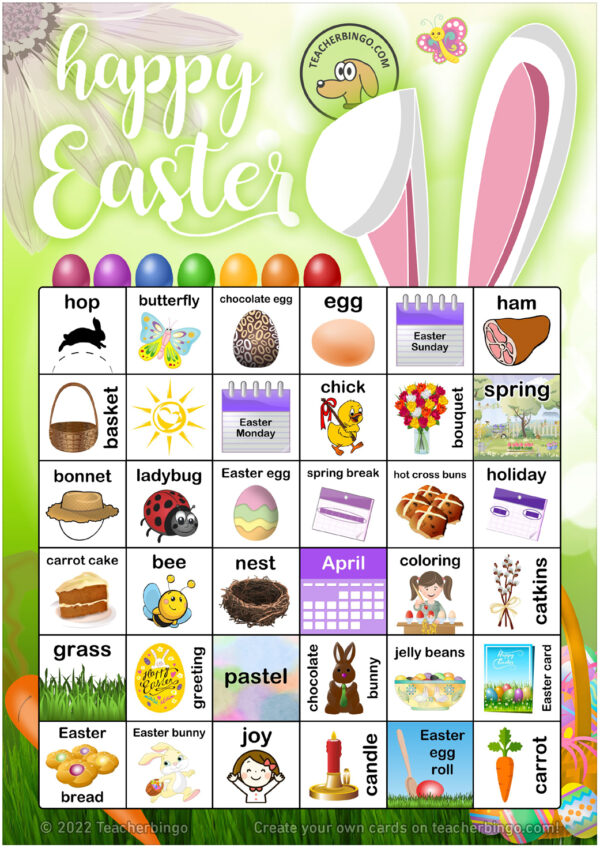 Easter Bingo Kids 6x6 (5 pages + call sheet) | Made By Teachers