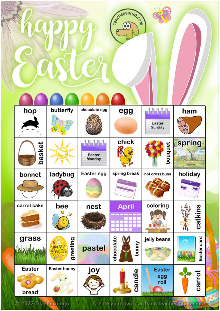 Easter Bingo Kids 4x4 (5 pages + call sheet) | Made By Teachers