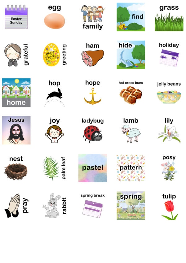 Easter Bingo Kids 6x6 (5 pages + call sheet) | Made By Teachers
