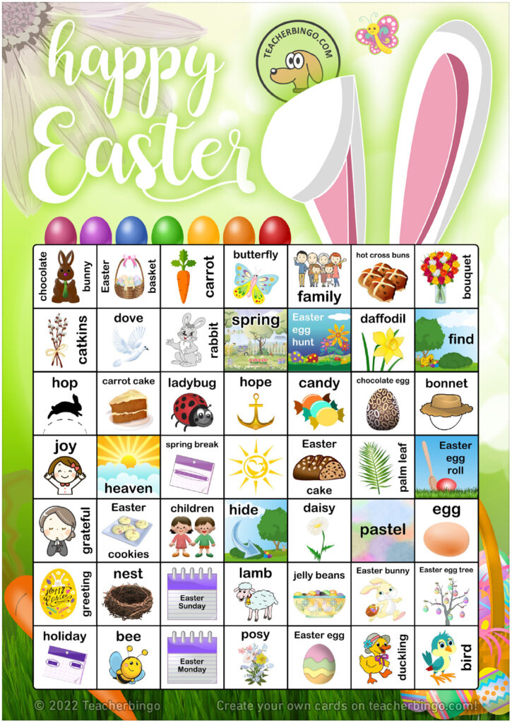 Easter Bingo Kids 3x3 (5 pages + call sheet) | Made By Teachers