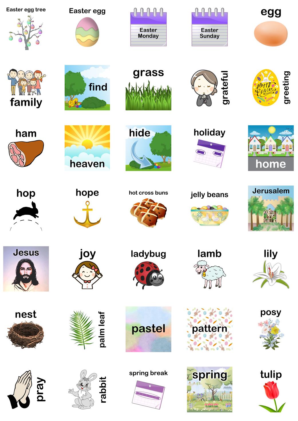 Easter Bingo Kids 7x7 (5 pages + call sheet) | Made By Teachers