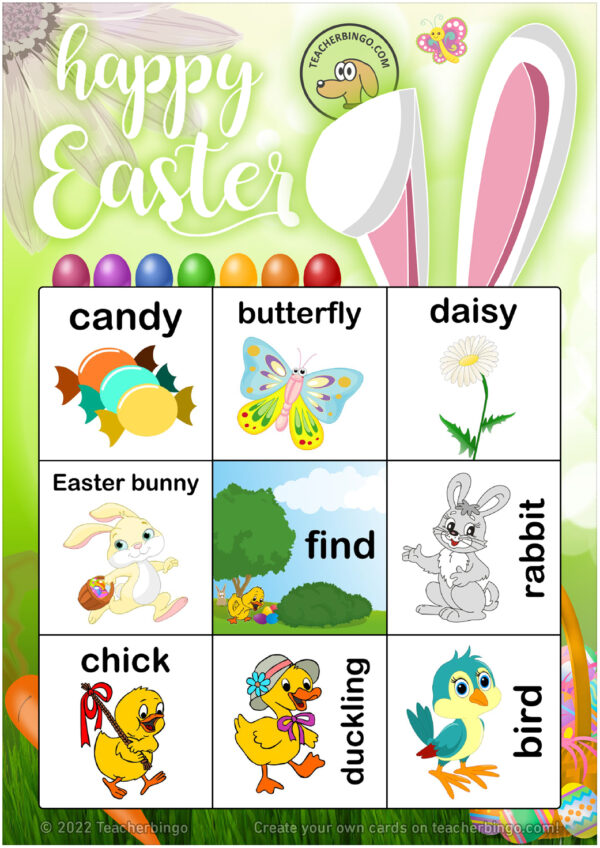 Easter Bingo Kids 3x3 (100 pages + call sheet) | Made By Teachers