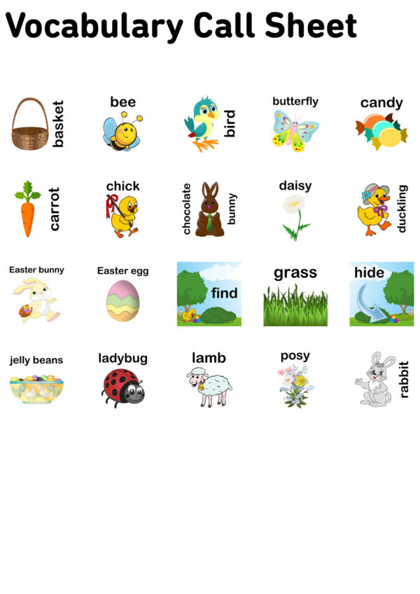 Easter Bingo Kids 3x3 (100 pages + call sheet) | Made By Teachers