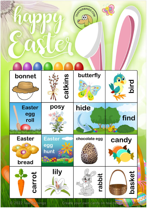 Easter Bingo Kids 4x4 (100 pages + call sheet) | Made By Teachers