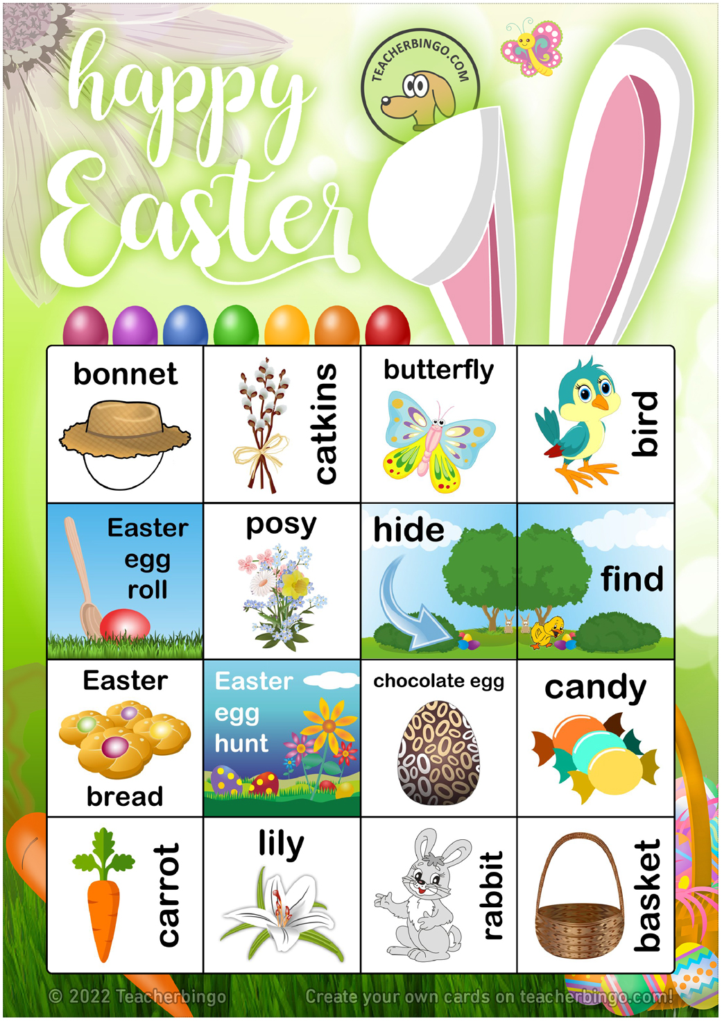 Easter Bingo Kids 4x4 (100 pages + call sheet) | Made By Teachers