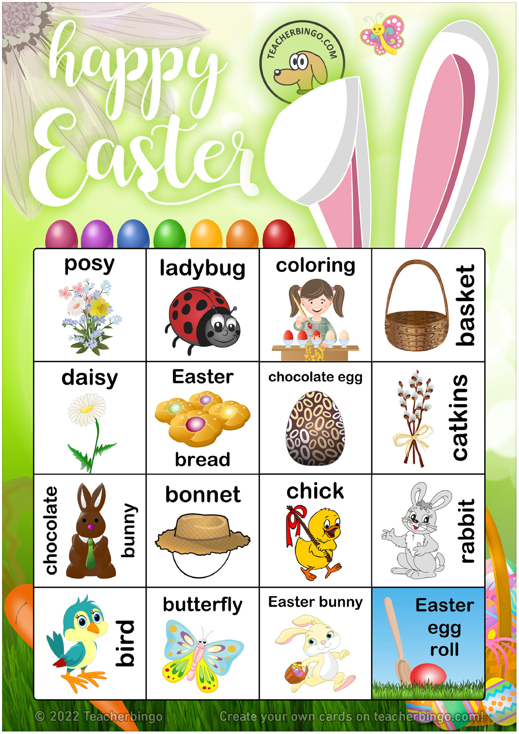 Easter Bingo Kids 4x4 (100 pages + call sheet) | Made By Teachers