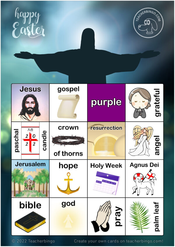 Easter Bingo Religious 4x4 (5 pages + call sheet) | Made By Teachers