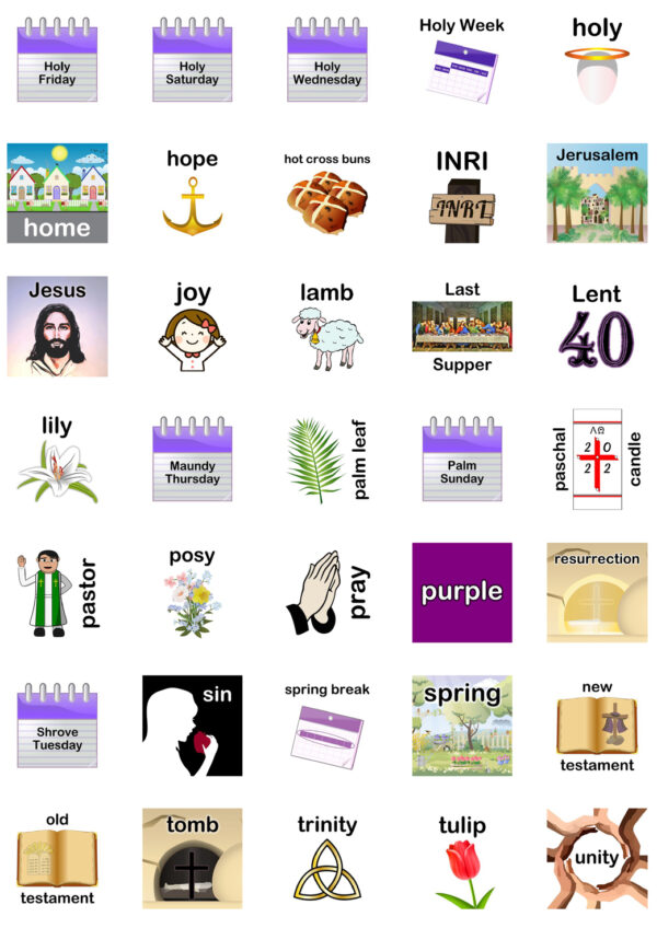 Easter Bingo Religious 7x7 (5 pages + call sheet) | Made By Teachers