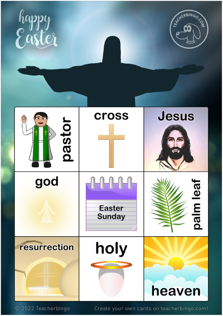 Easter Bingo Religious 3x3 (100 pages + call sheet) | Made By Teachers