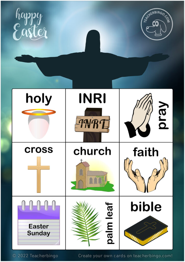 Easter Bingo Religious 3x3 (100 pages + call sheet) | Made By Teachers