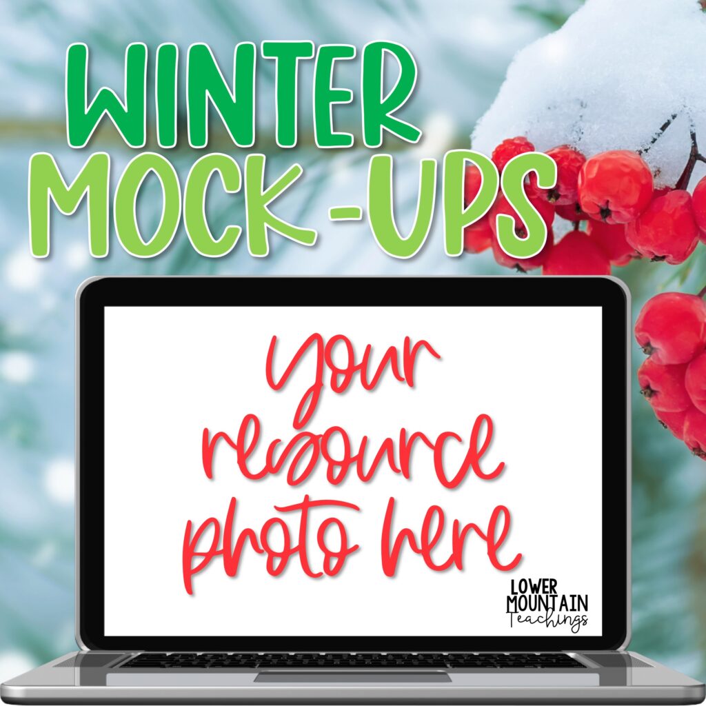 Winter Computer Mock-ups for Resources and Social Media | Made By Teachers