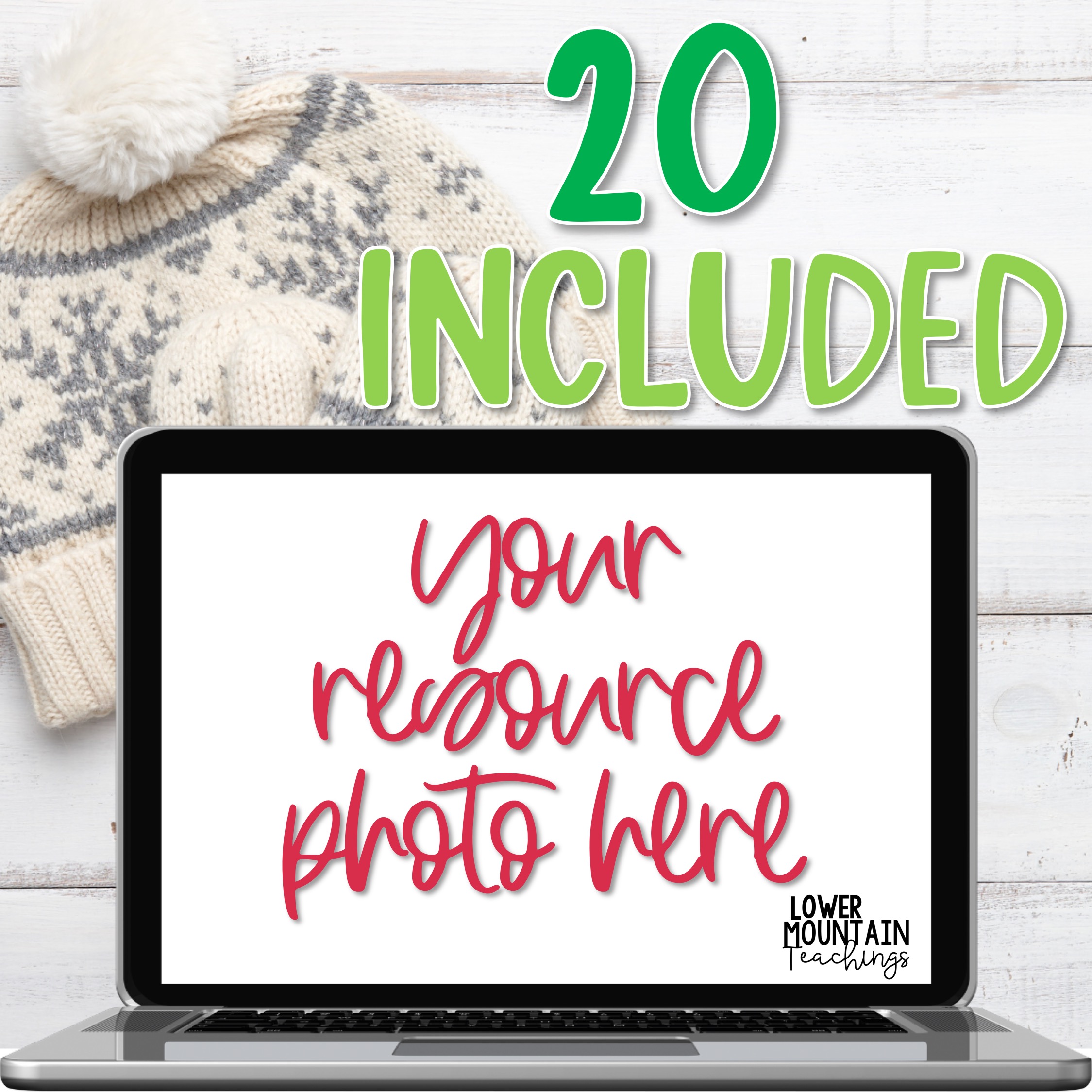 Winter Computer Mock-ups for Resources and Social Media | Made By Teachers