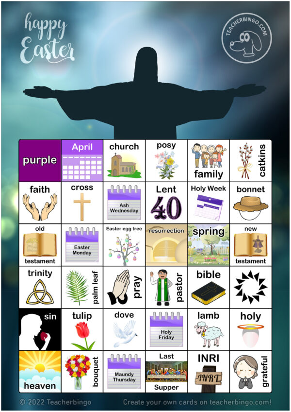 Easter Bingo Religious 6x6 (100 pages + call sheet) | Made By Teachers