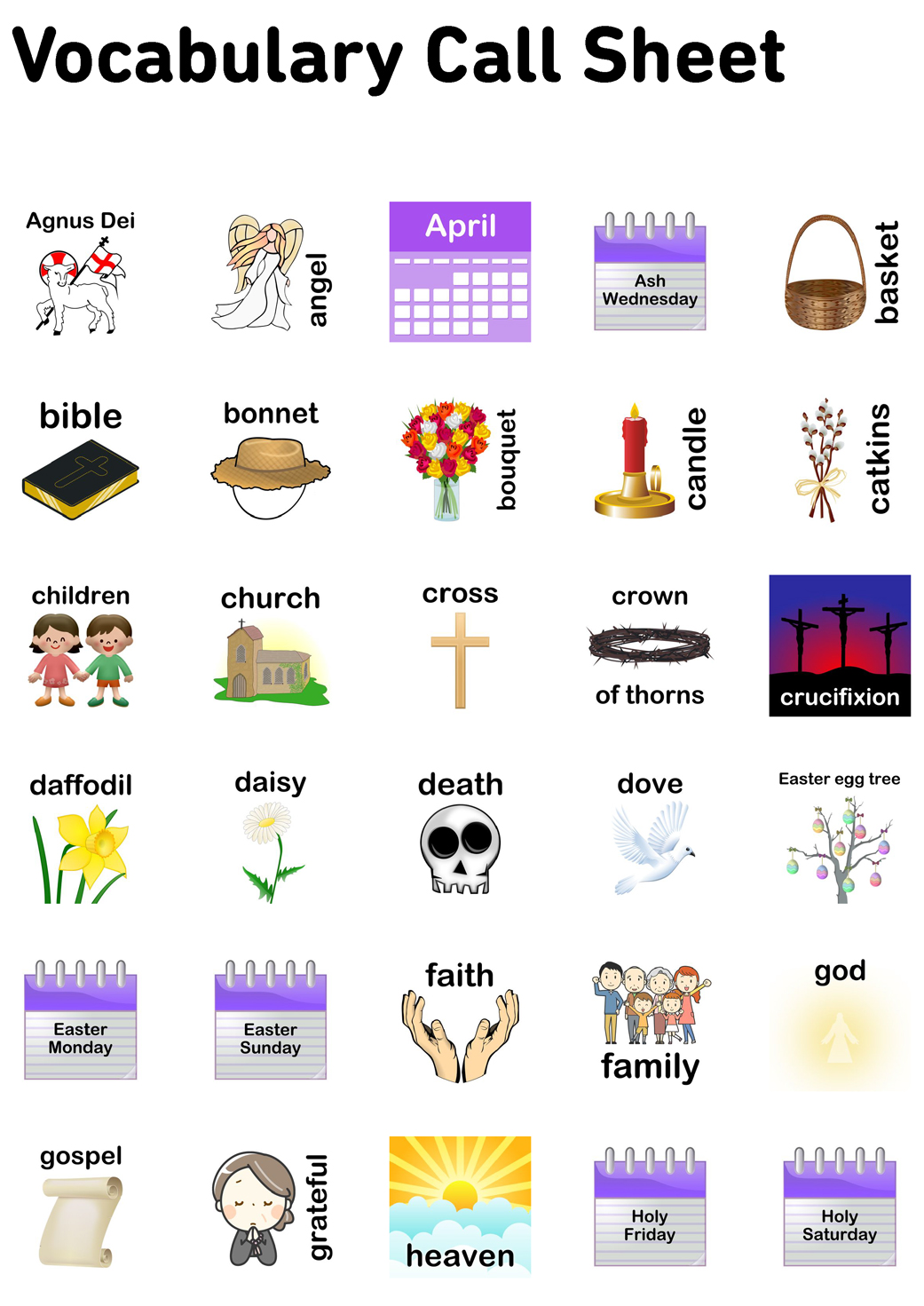Easter Bingo Religious 6x6 (100 pages + call sheet) | Made By Teachers