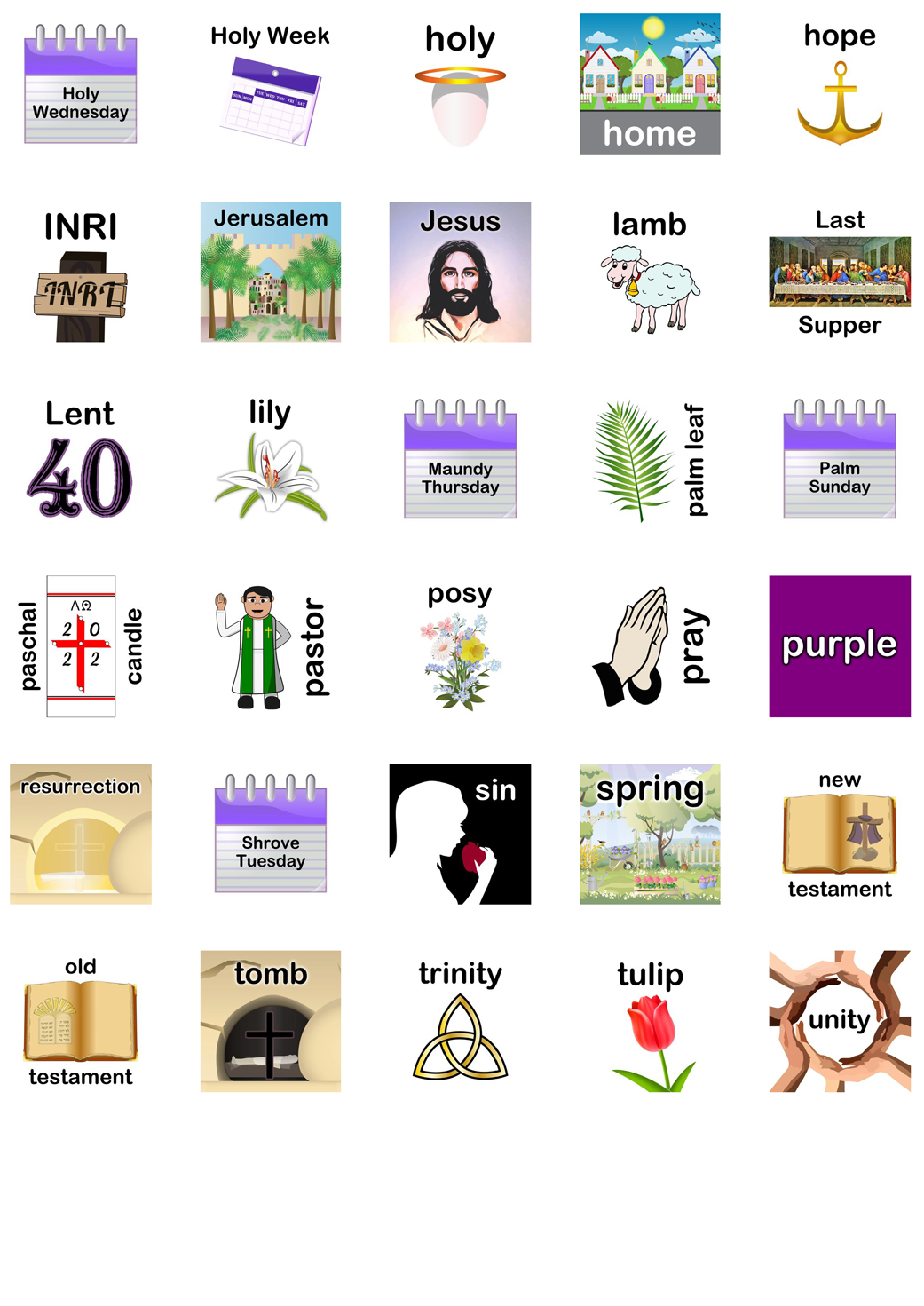 Easter Bingo Religious 6x6 (100 pages + call sheet) | Made By Teachers