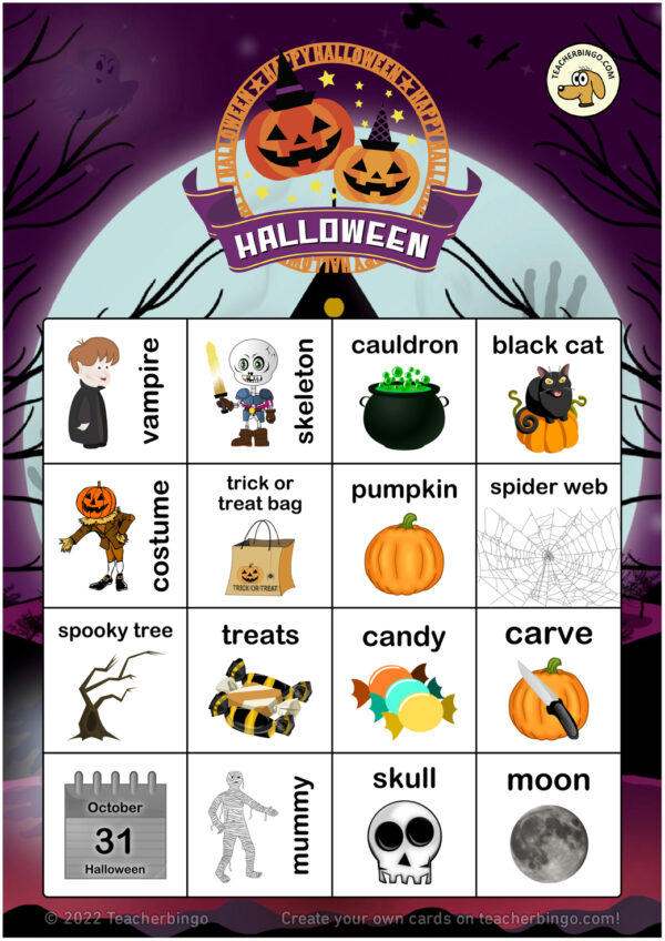 Halloween Bingo 4x4 (5 pages + call sheet) | Made By Teachers