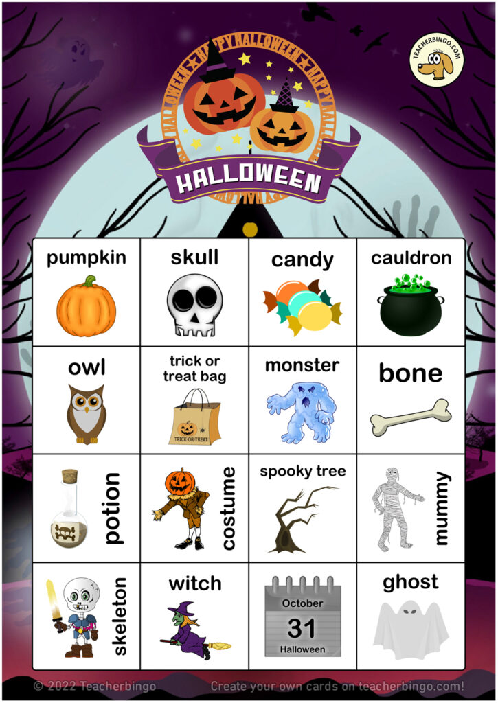 Halloween Bingo 4x4 (5 pages + call sheet) | Made By Teachers