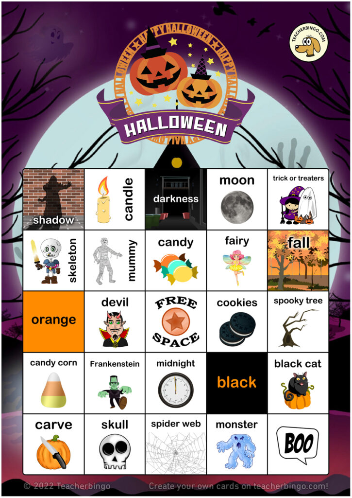Halloween Bingo Kids 6x6 (100 pages + call sheet) | Made By Teachers