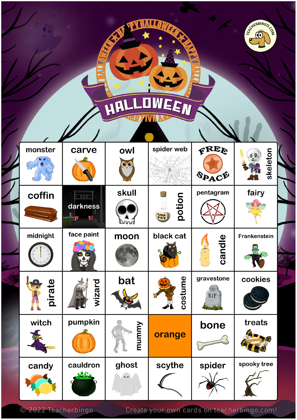 Halloween Bingo 6x6 (5 pages + call sheet) | Made By Teachers