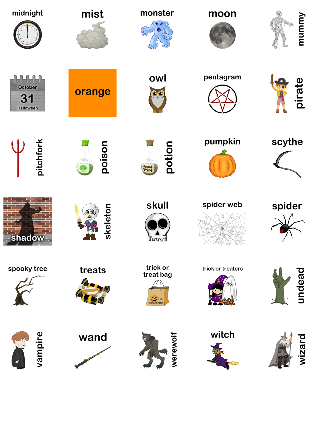 Halloween Bingo 6x6 (5 pages + call sheet) | Made By Teachers