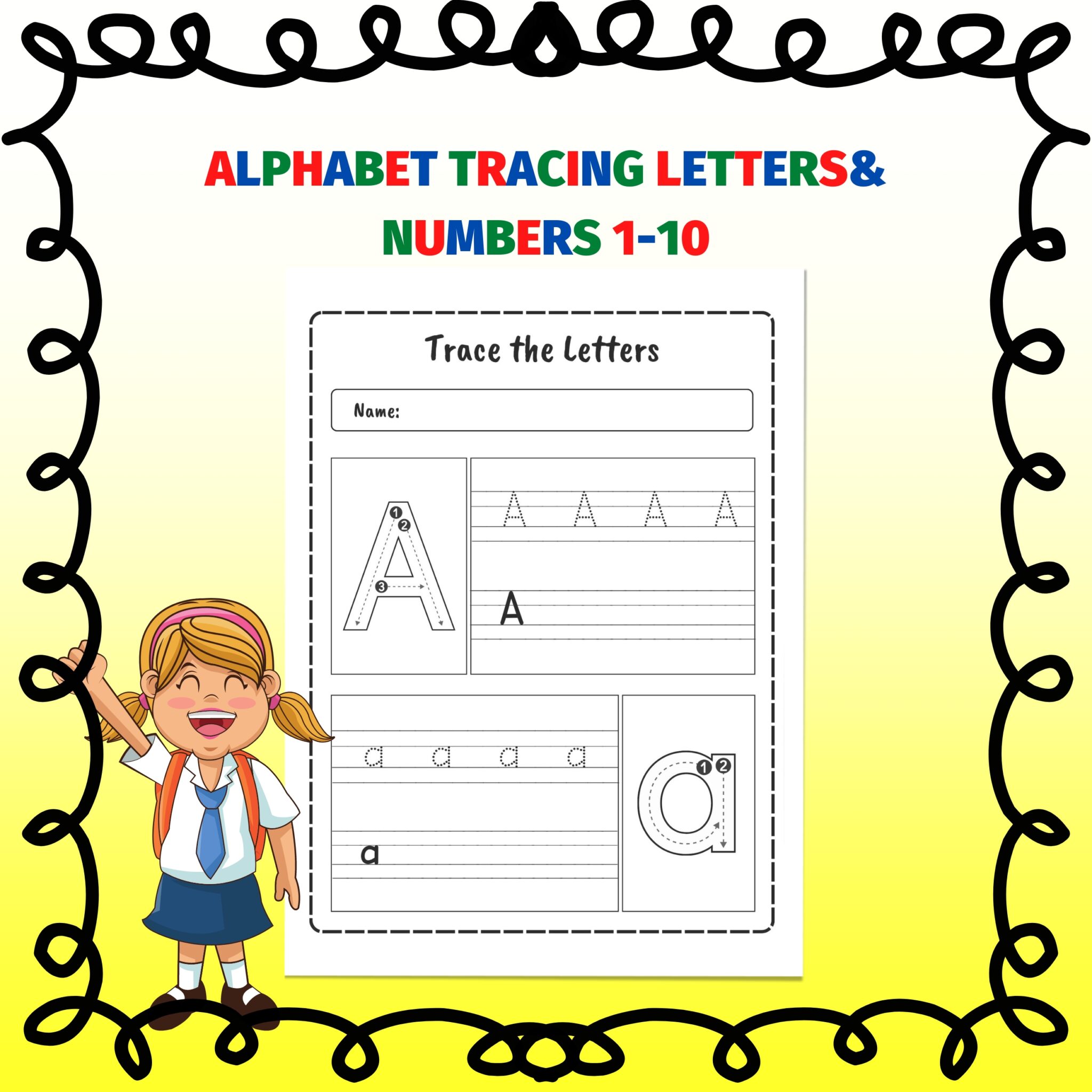 Trace and Write Alphabet Letters and Numbers Formation, Handwriting ...