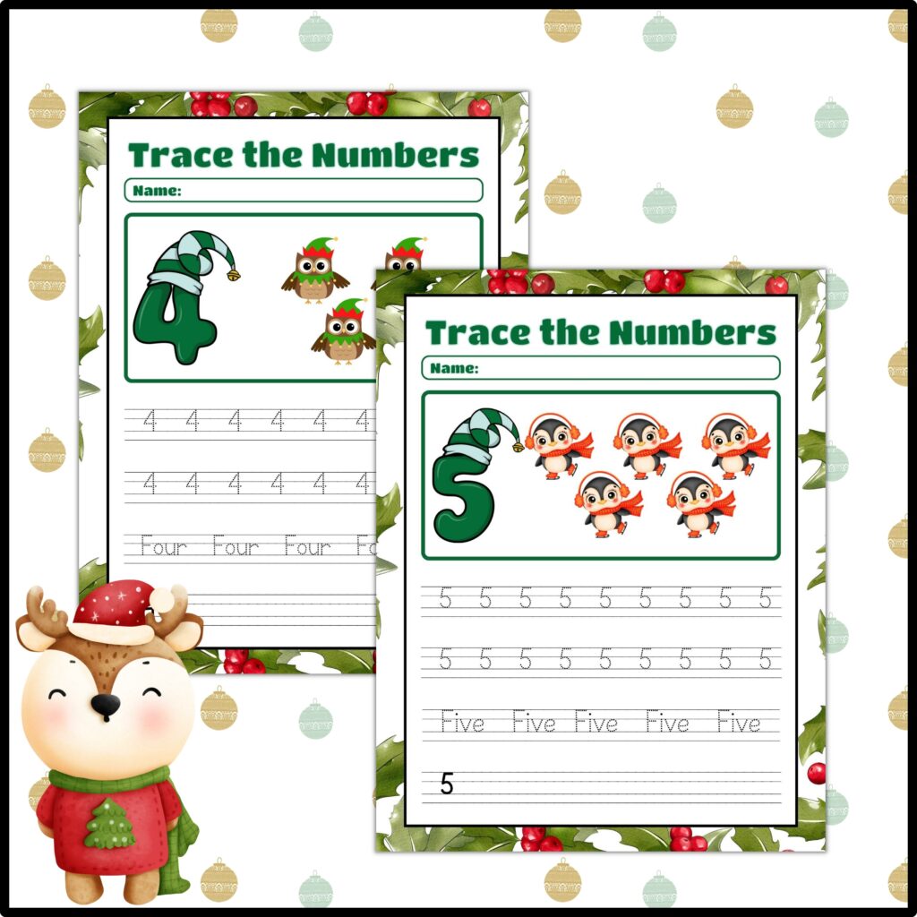 CHRISTMAS Handwriting Practice Numbers, Tracing Numbers 1-10 | Made By ...