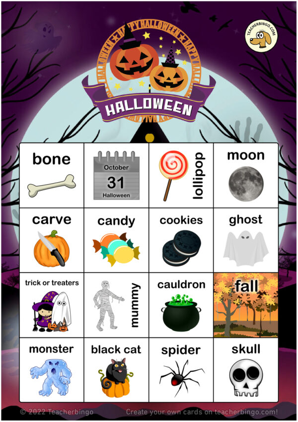 Halloween Bingo 4x4 (100 pages + call sheet) | Made By Teachers