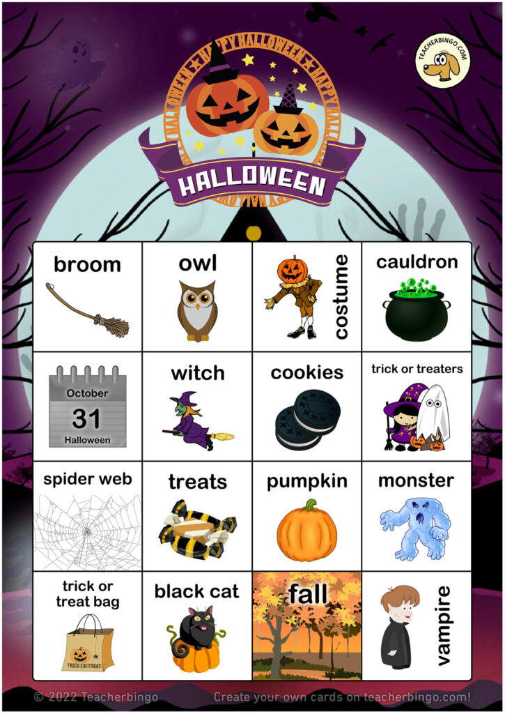 Halloween Bingo 4x4 (100 pages + call sheet) | Made By Teachers