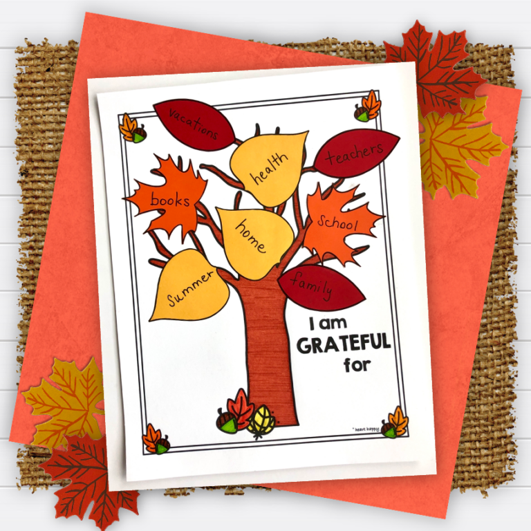Grateful Tree Craft with Writing Drawing Prompts for Fall or ...