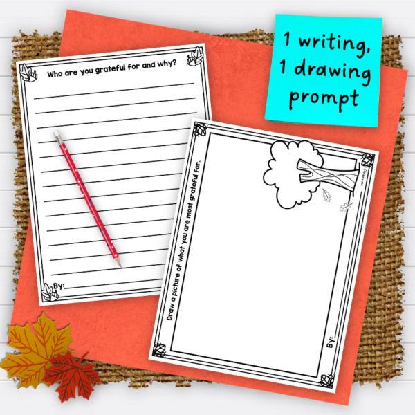 Grateful Tree Craft with Writing Drawing Prompts for Fall or ...