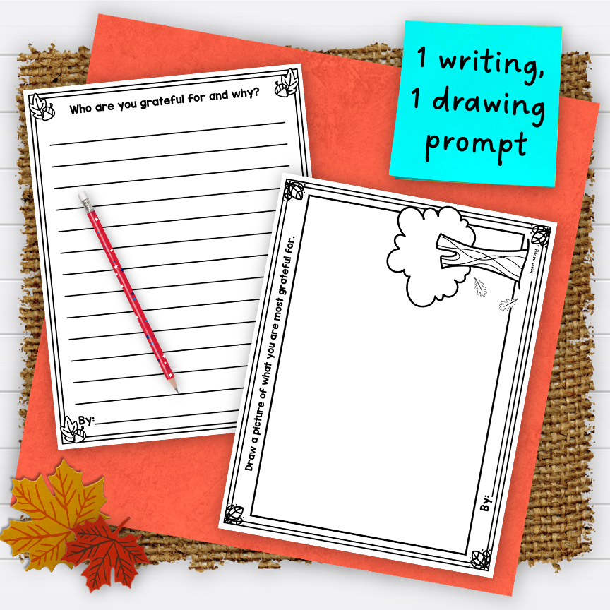 Grateful Tree Craft with Writing Drawing Prompts for Fall or ...