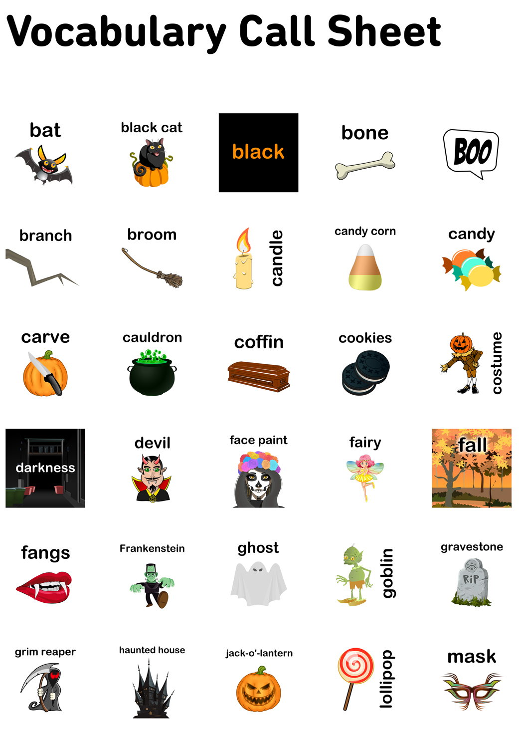 Halloween Bingo 6x6 (100 pages + call sheet) | Made By Teachers