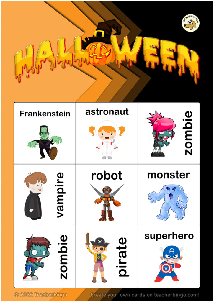 Scary Halloween Bingo 5x5 (100 pages + call sheet) | Made By Teachers