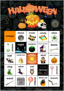 Halloween Bingo Kids 5x5 (5 pages + call sheet) | Made By Teachers