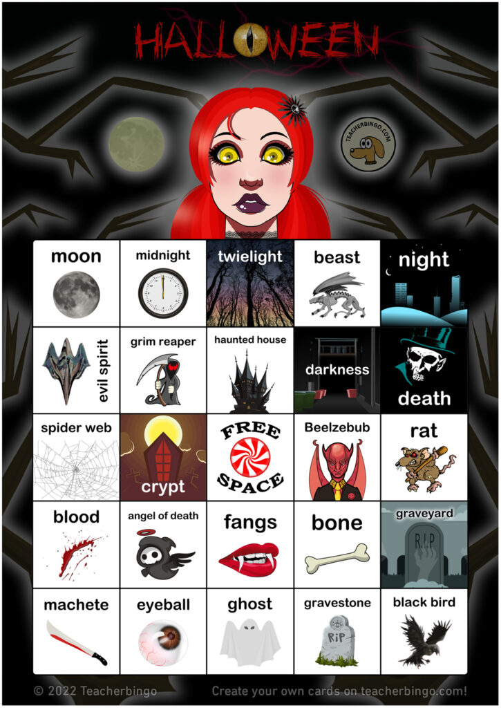 Scary Halloween Bingo 4x4 (100 pages + call sheet) | Made By Teachers