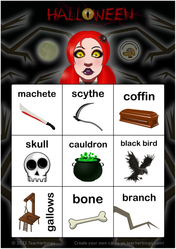 Scary Halloween Bingo 3x3 (100 pages + call sheet) | Made By Teachers