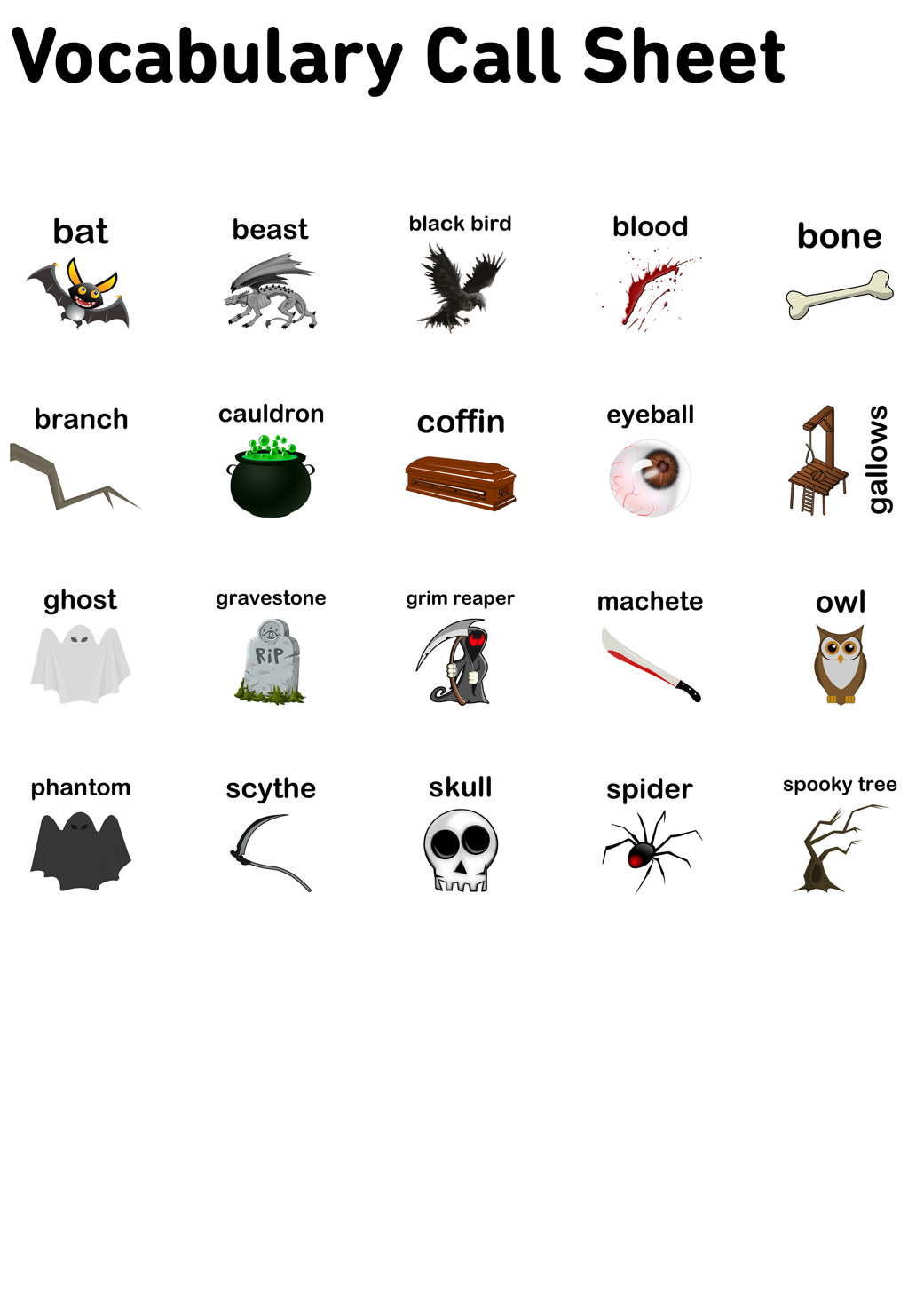 Scary Halloween Bingo 3x3 (100 pages + call sheet) | Made By Teachers