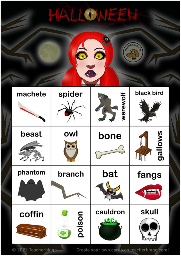 Scary Halloween Bingo 4x4 (100 pages + call sheet) | Made By Teachers