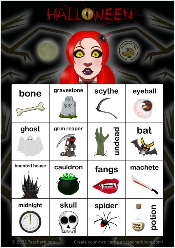 Scary Halloween Bingo 4x4 (100 pages + call sheet) | Made By Teachers