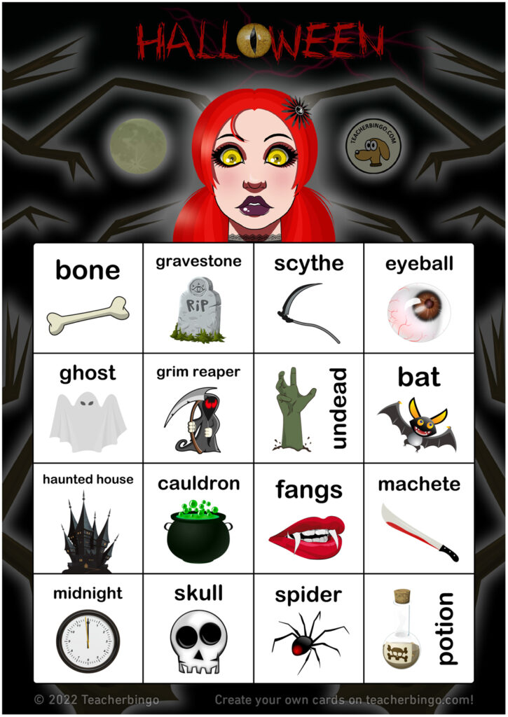 Scary Halloween Bingo 4x4 (100 pages + call sheet) | Made By Teachers