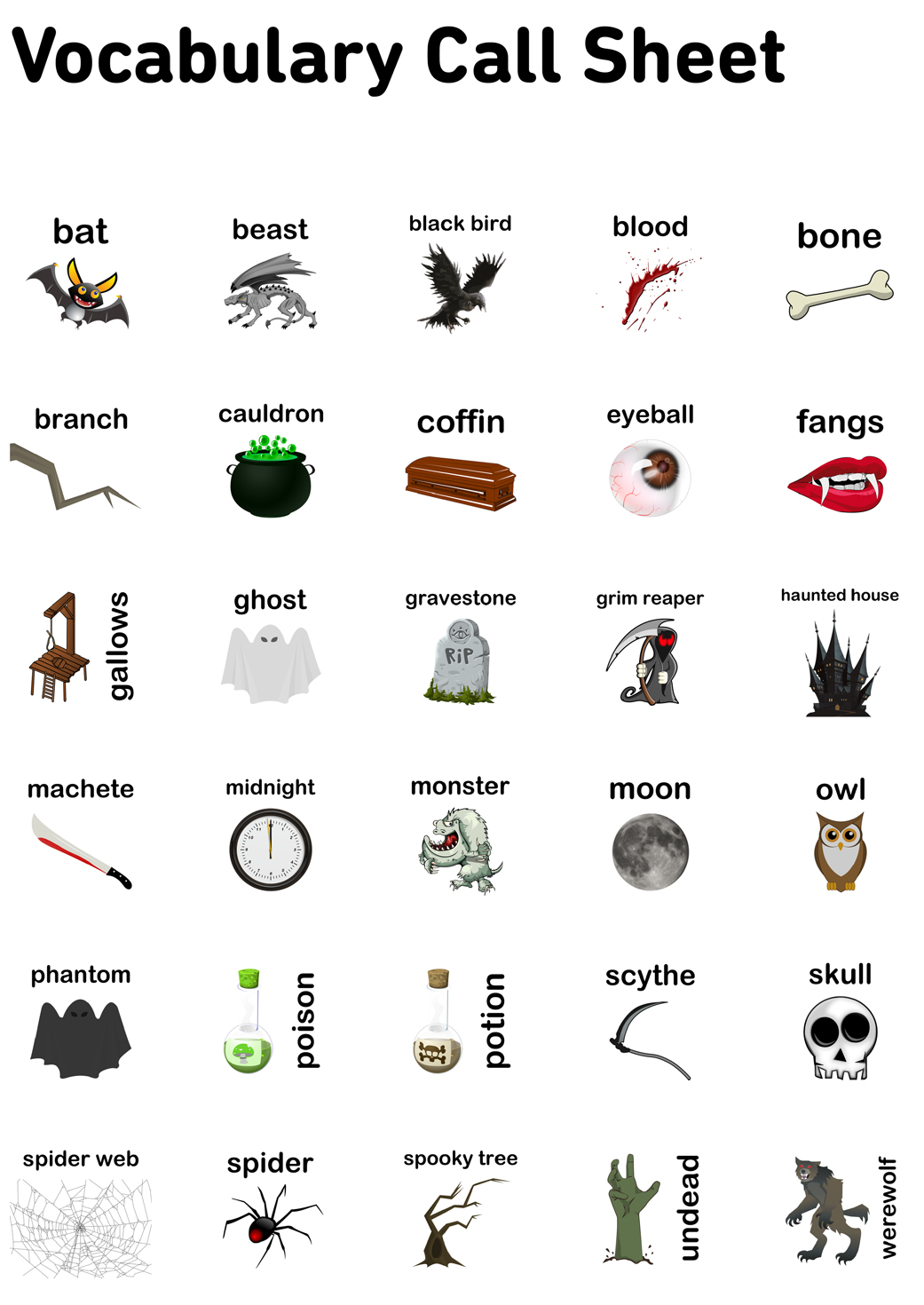 Scary Halloween Bingo 4x4 (100 pages + call sheet) | Made By Teachers