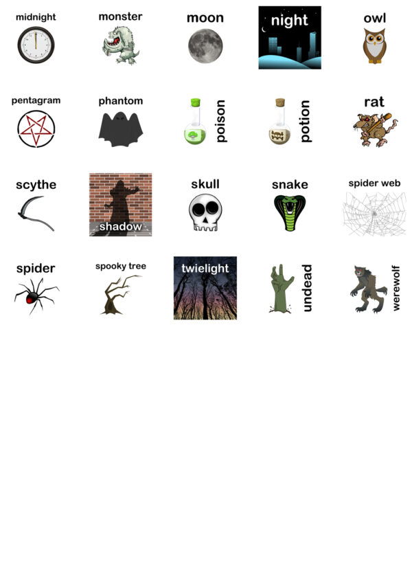 Scary Halloween Bingo 5x5 (100 pages + call sheet) | Made By Teachers