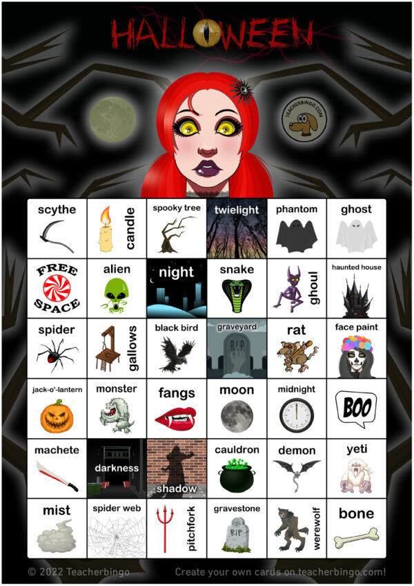 Scary Halloween Bingo 6x6 (100 pages + call sheet) | Made By Teachers