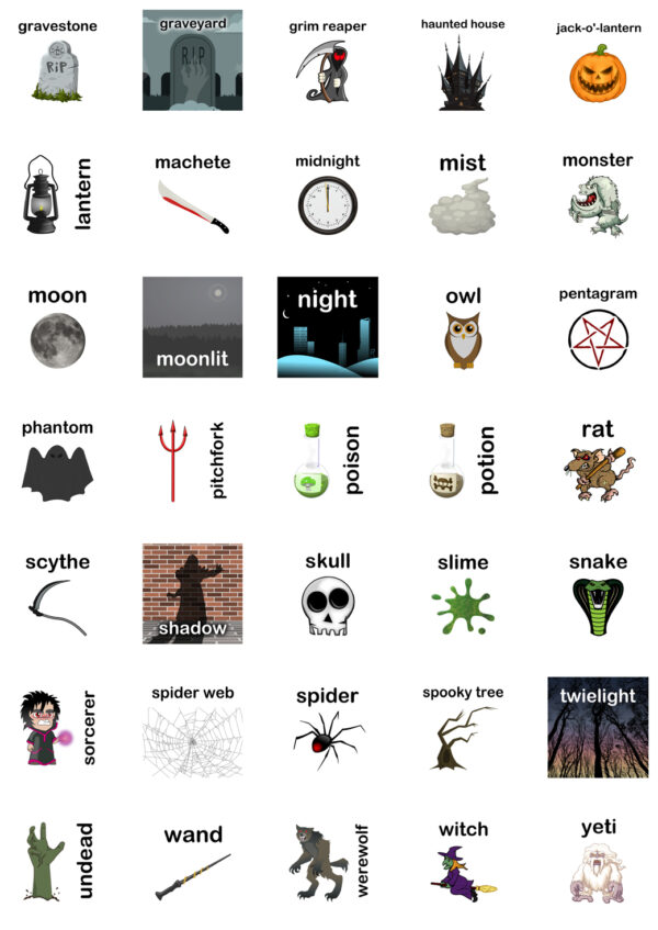 Scary Halloween Bingo 7x7 (100 pages + call sheet) | Made By Teachers