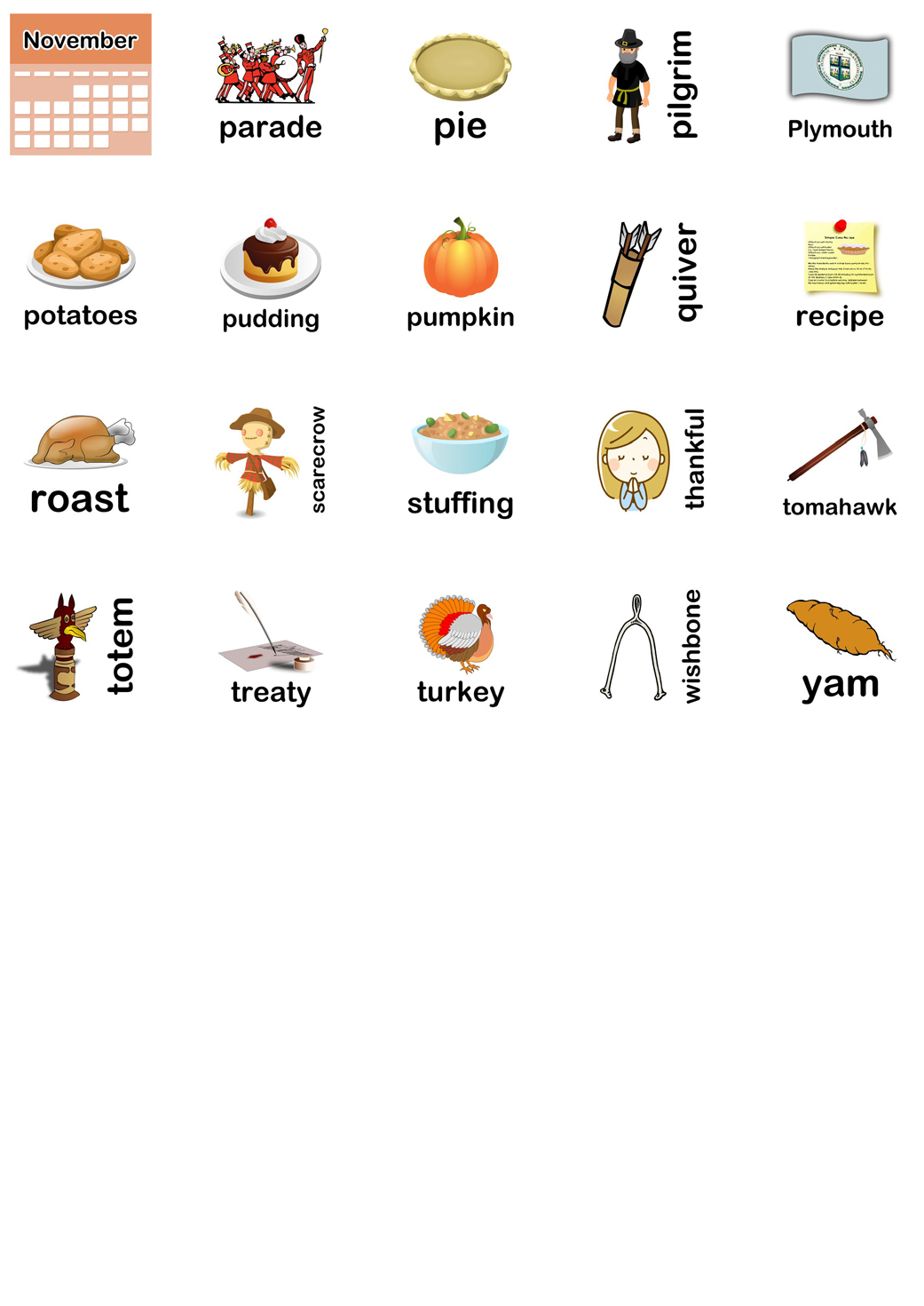 Thanksgiving Bingo 5x5 (5 pages + call sheet) | Made By Teachers