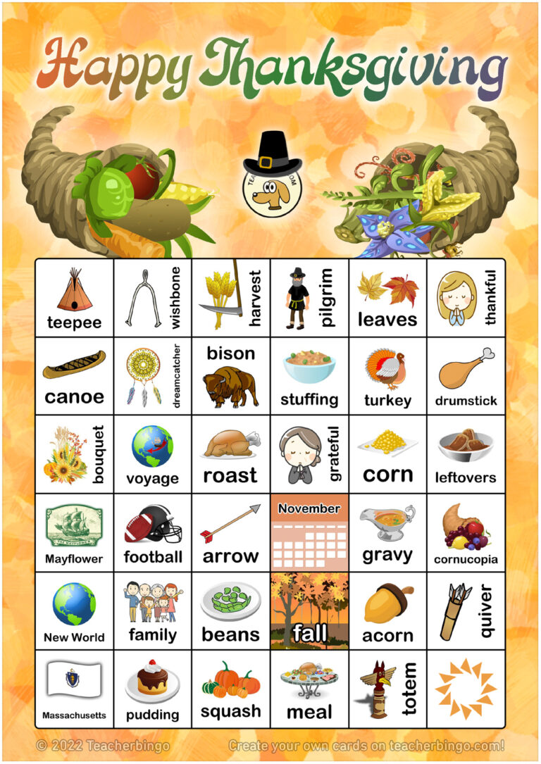 Thanksgiving Bingo Historical 4x4 (5 pages + call sheet) | Made By Teachers