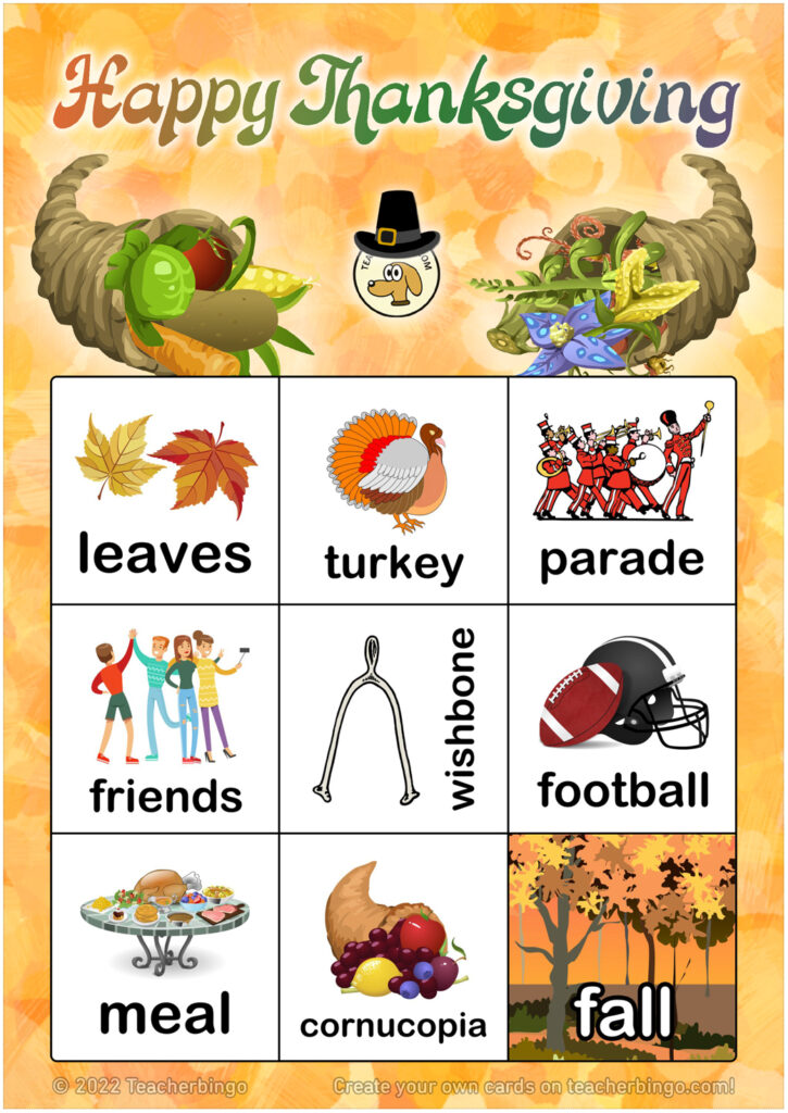 Thanksgiving Bingo 3x3 (100 pages + call sheet) | Made By Teachers